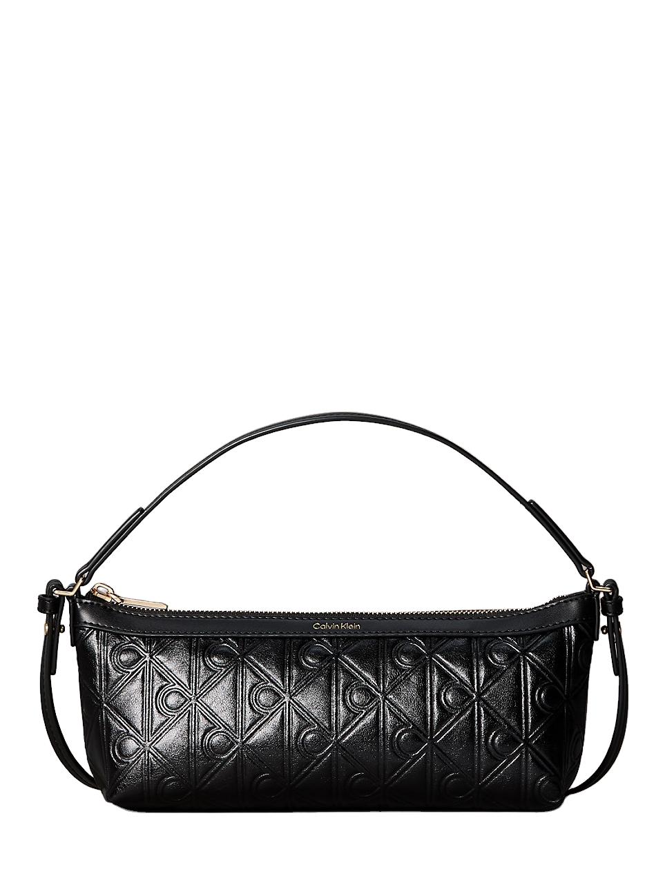 CALVIN KLEIN Calvin Klein Debossed Allover Emblem Logo Long Shoulder Bag