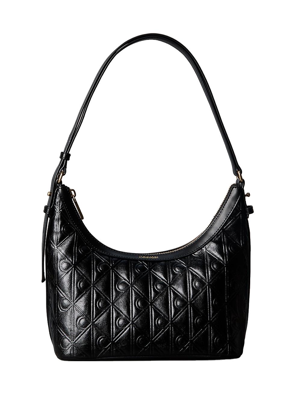 CALVIN KLEIN Calvin Klein Debossed Allover Emblem Logo Small Shoulder Bag