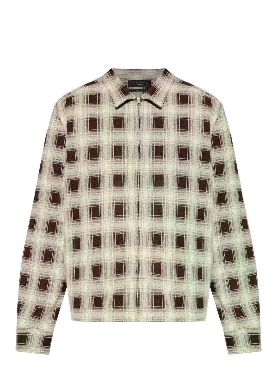 ALLSAINTS krater check-pattern zip-up shirt