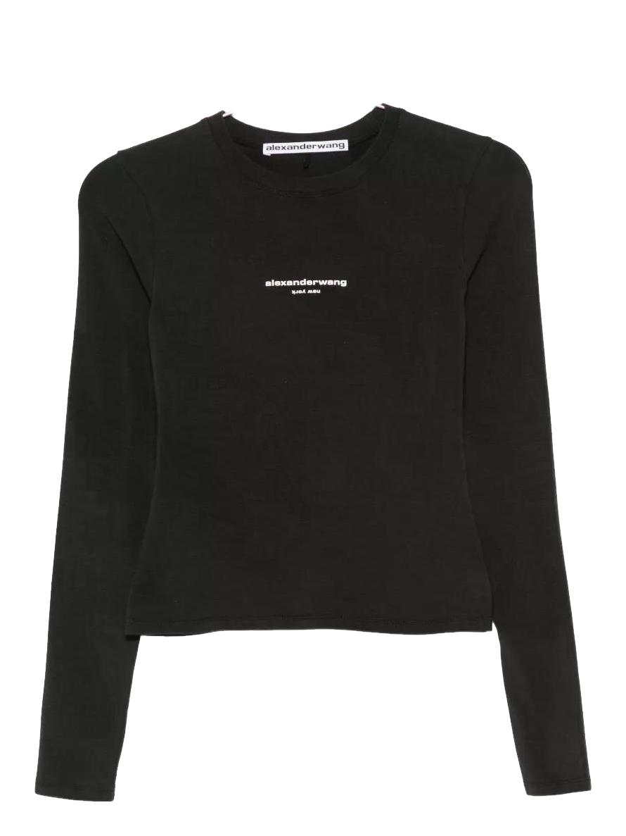 ALEXANDER WANG Alexander Wang Ribbed Turtleneck with Jacquard Logo