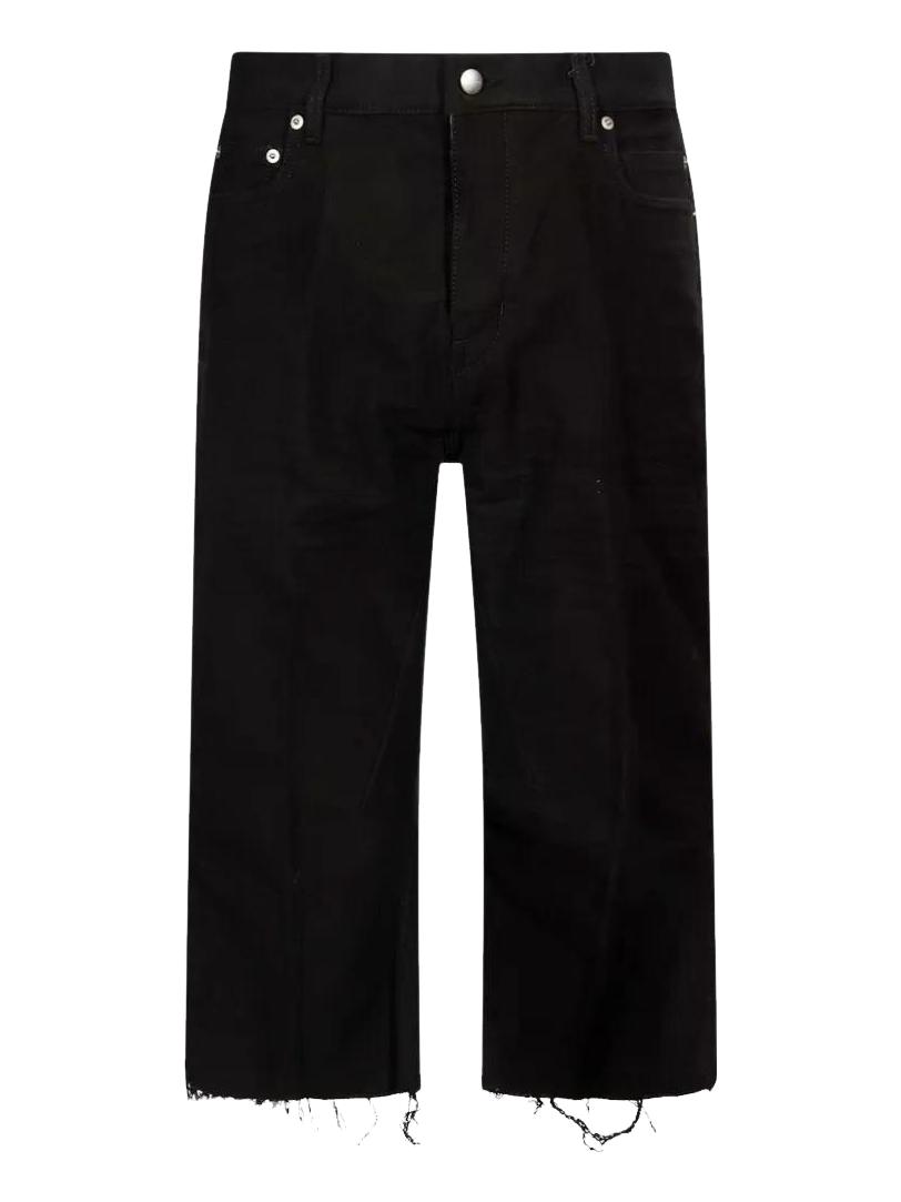 RICK OWENS Rick Owens Black Raw-Cut Cropped Trousers