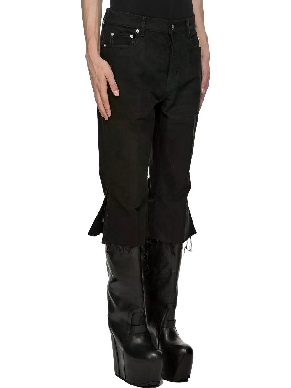 RICK OWENS Rick Owens Black Raw-Cut Cropped Trousers