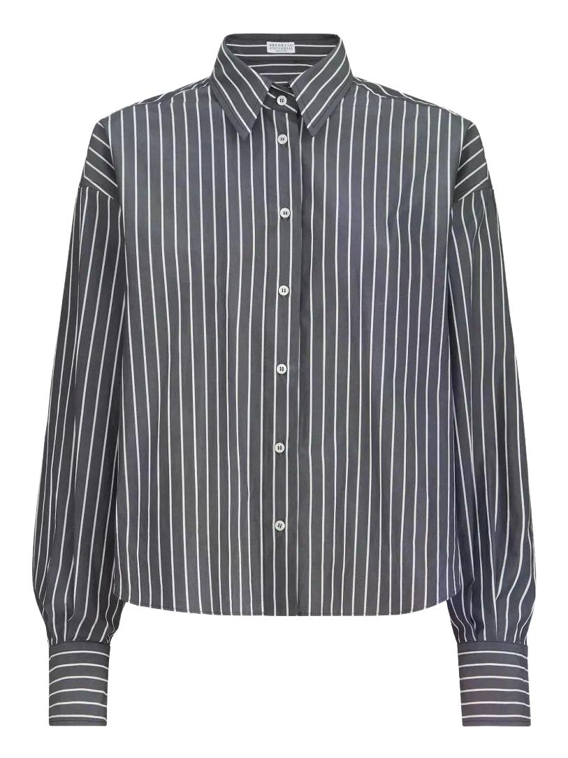 BRUNELLO CUCINELLI Brunello Cucinelli Striped Cotton Poplin Shirt