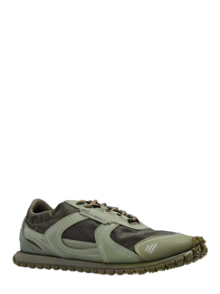 EMPORIO ARMANI Emporio Armani Ripstop and Mesh Sneakers with Textured Rubber Sole