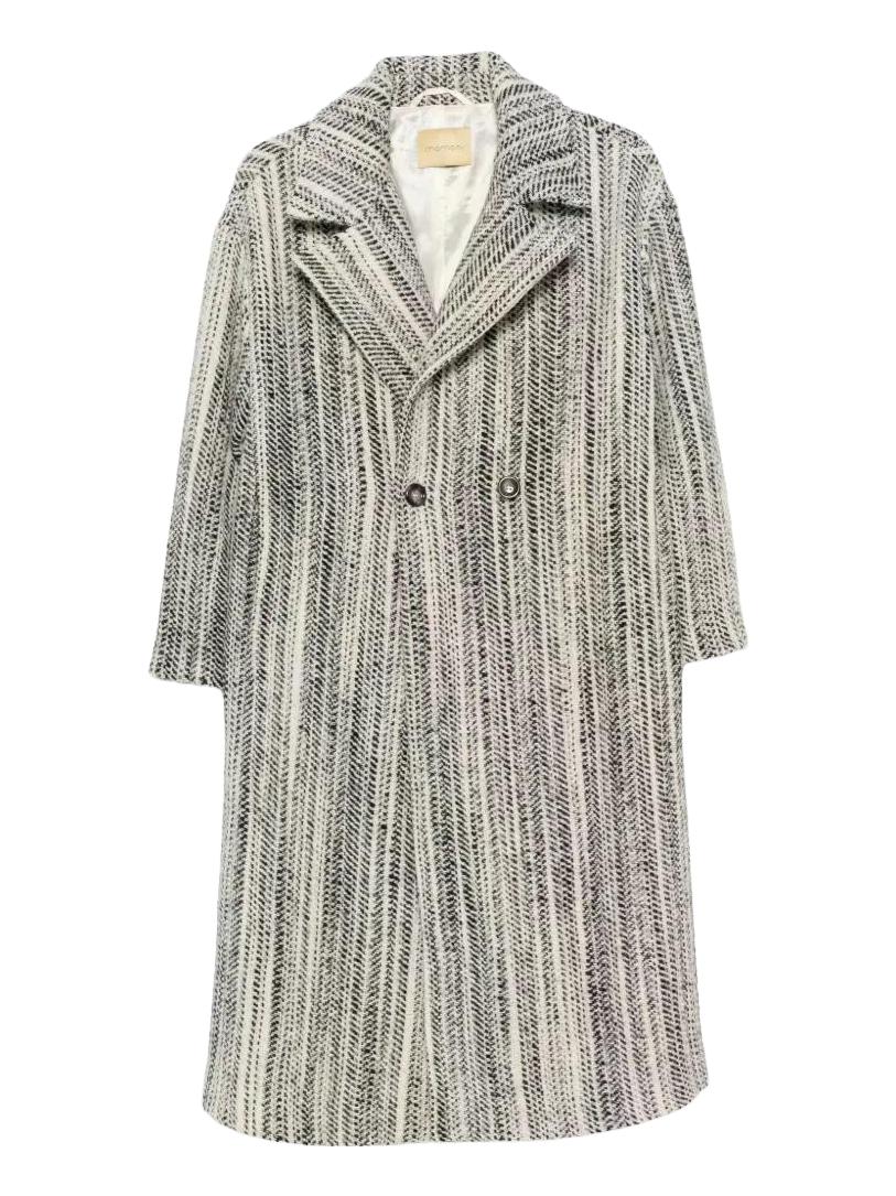 MOMONI MOMONÌ Chevron Pattern Double-Breasted Coat