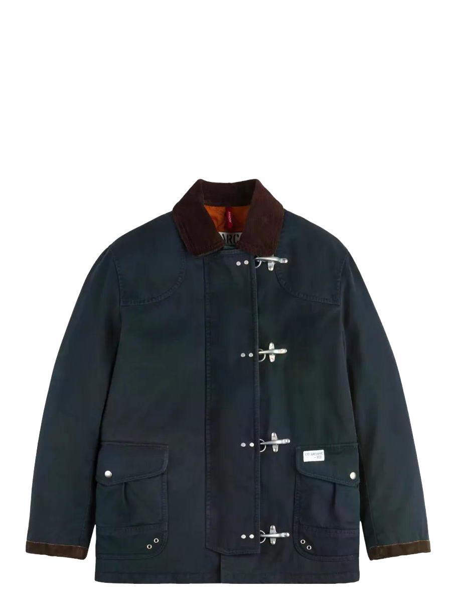 FAY Fay 4 Hooks Corduroy Collar Coat