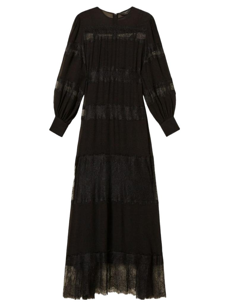 TWINSET Twinset Georgette and Lace Maxi Dress