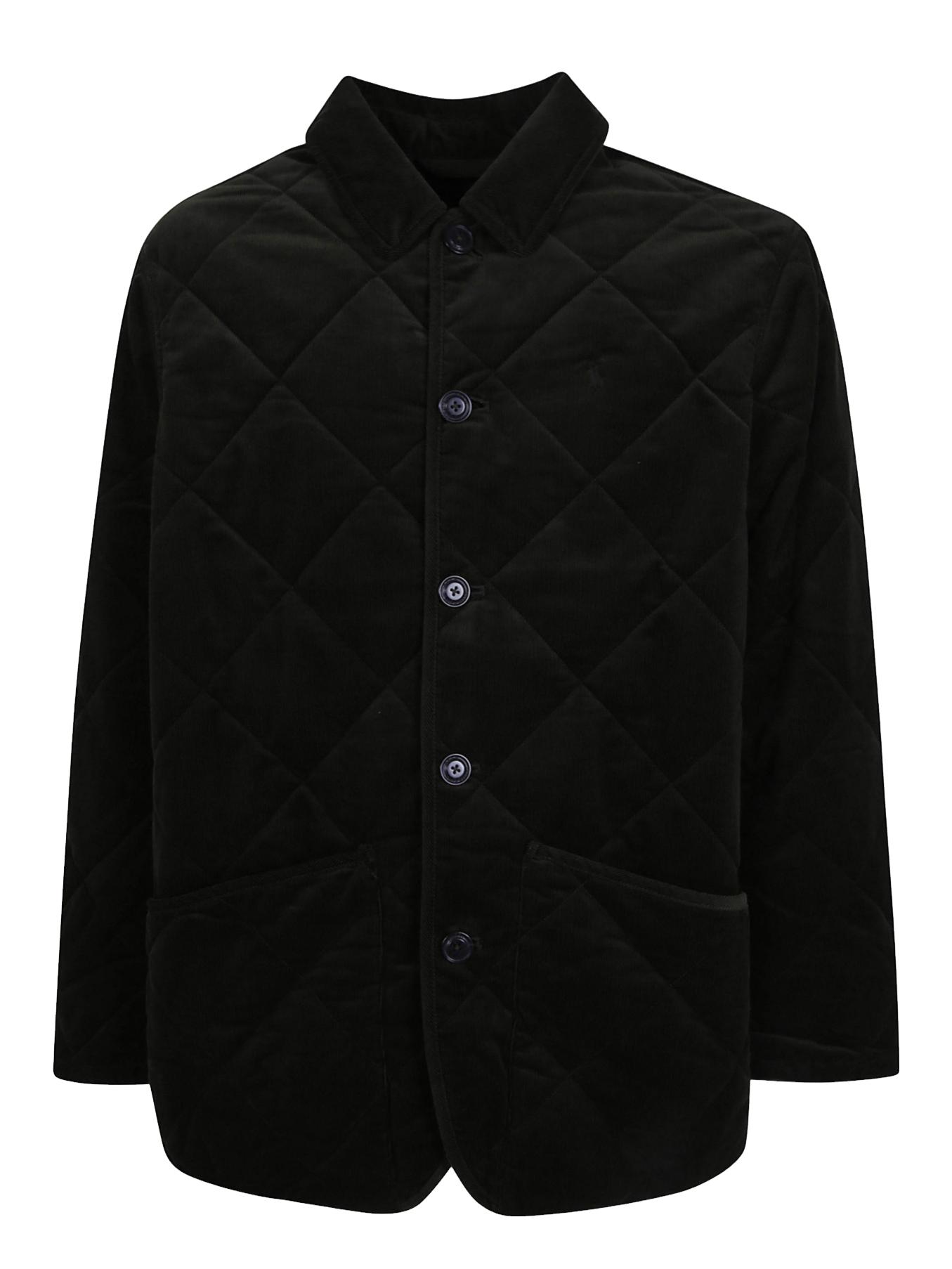BARBOUR short quilted waterproof cotton jacket with a velvet collar