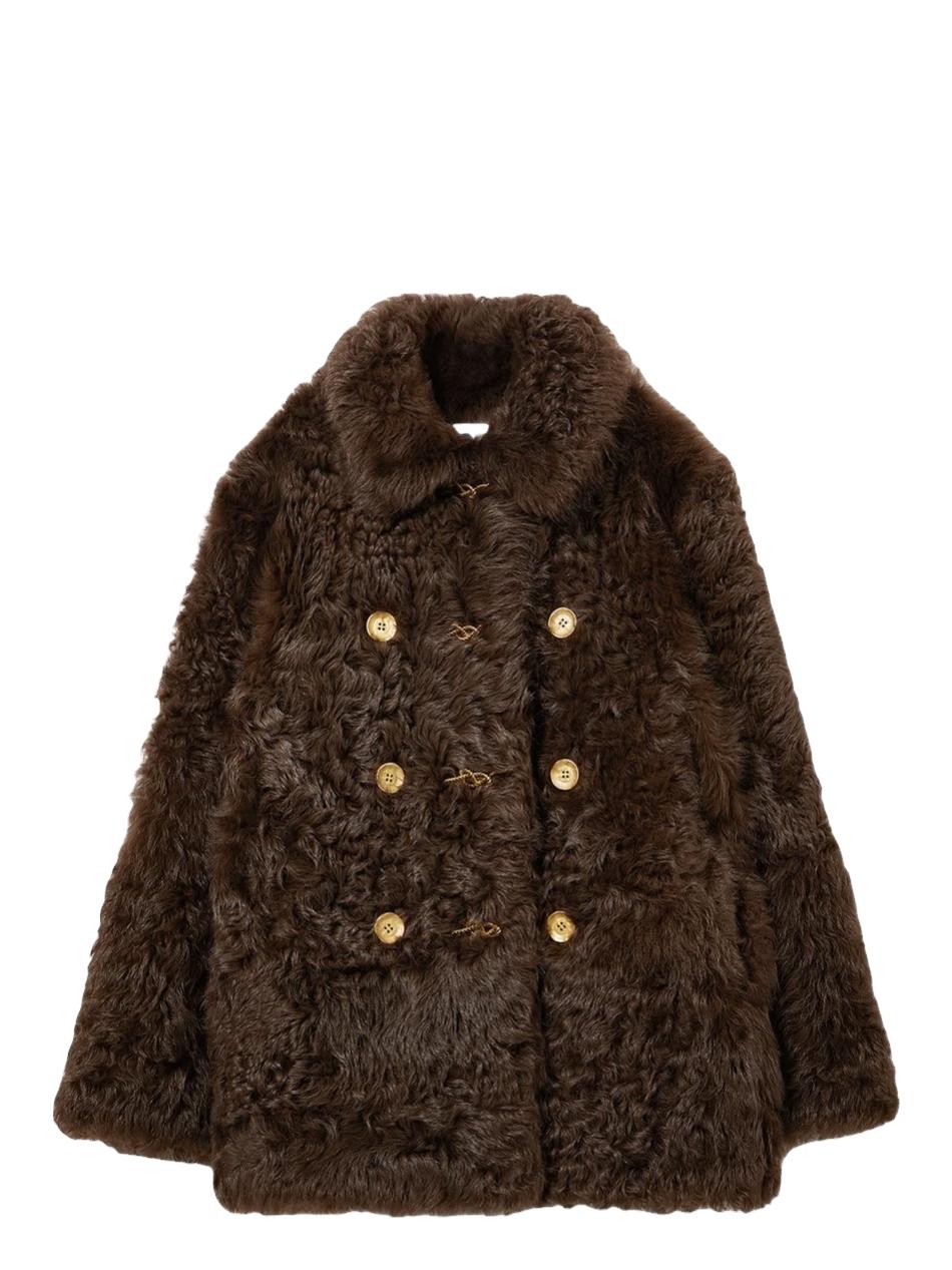 PORTS 1961 Ports 1961 Double-Breasted Shearling-Texture Coat