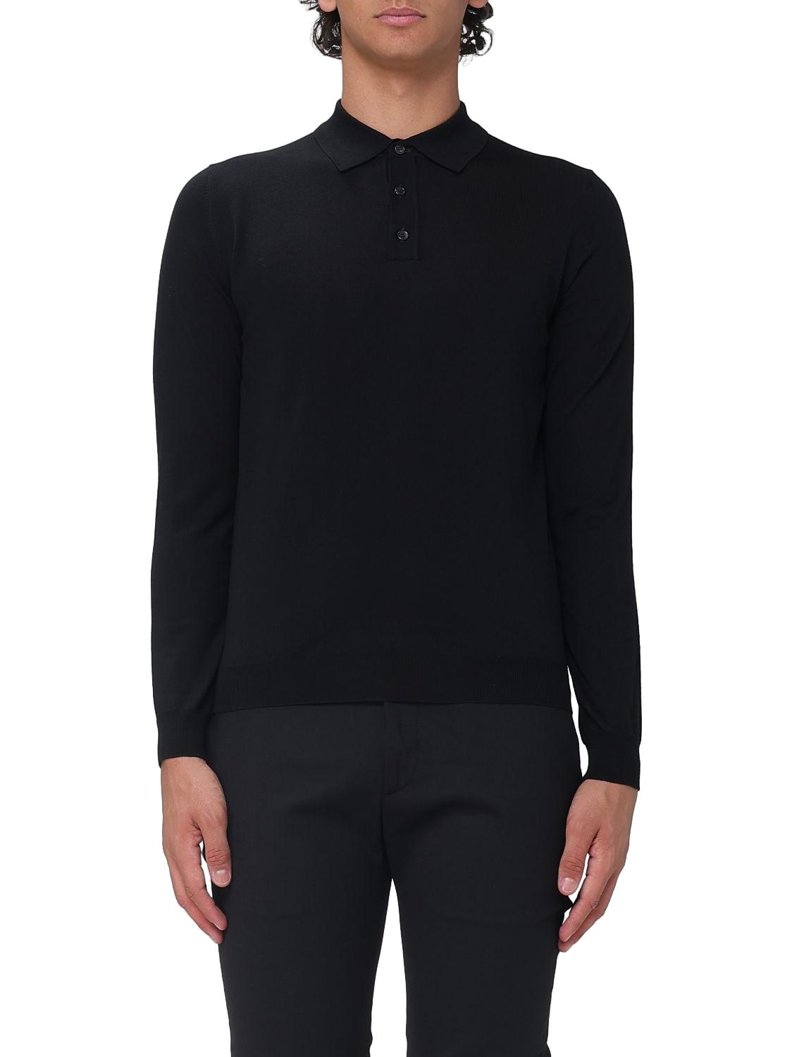 ZANONE long-sleeved knit wool polo with three-button placket