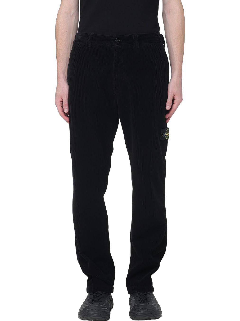 STONE ISLAND Stone Island Velvet Chino Trousers with Compass Logo Patch