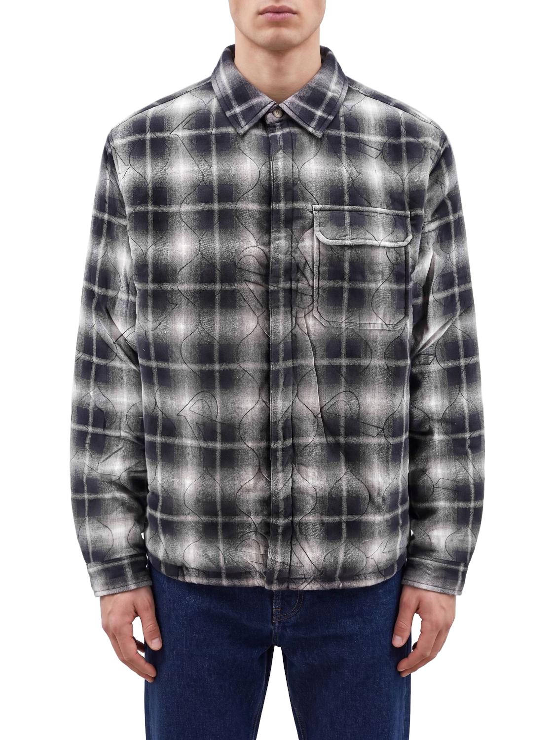 REPRESENT short-sleeved check cotton shirt with patch pockets