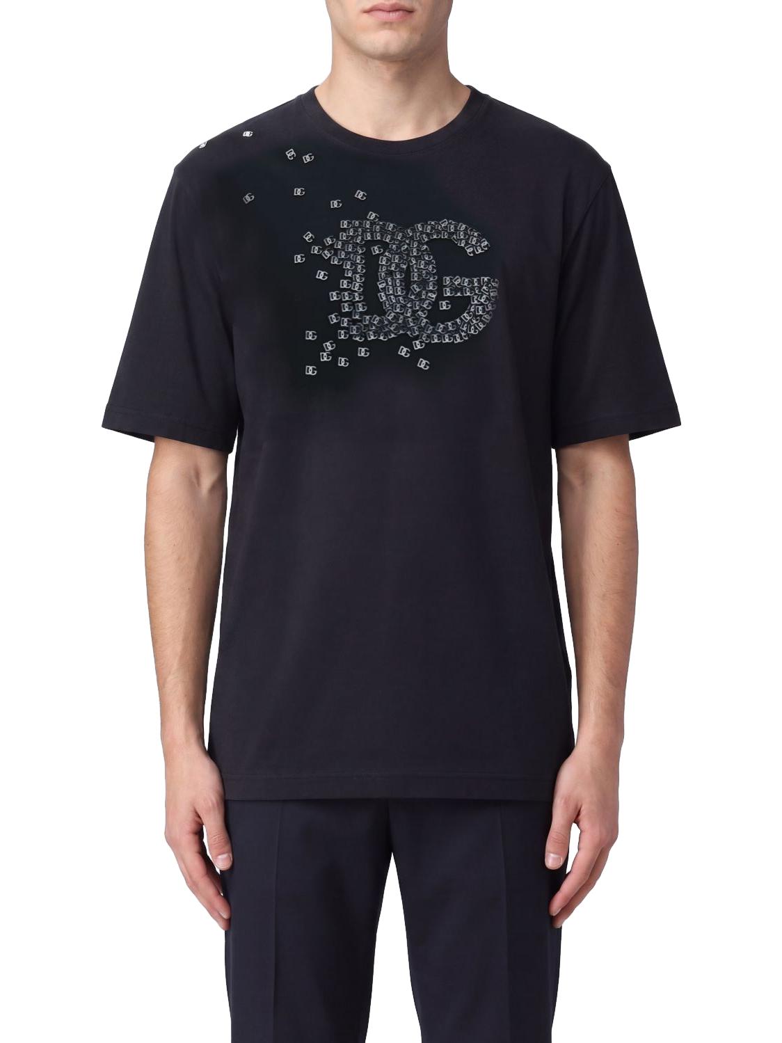 DOLCE & GABBANA crewneck cotton t-shirt with dg monogram