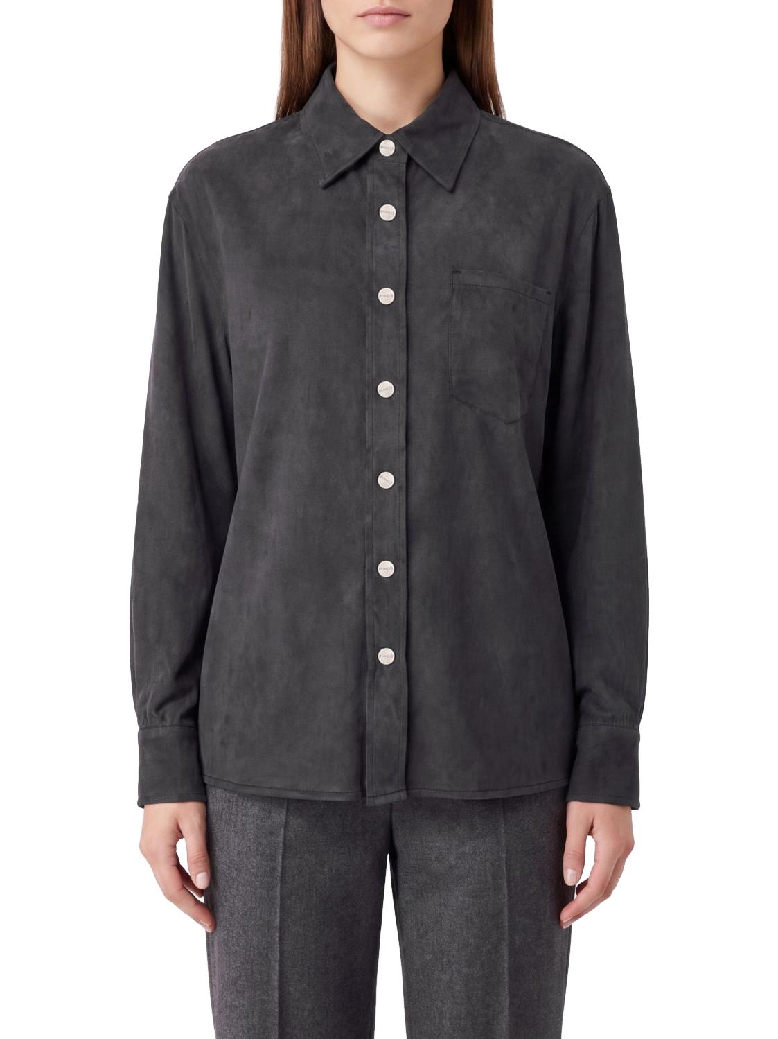 PINKO Pinko Cupro & Viscose Twill Shirt with Dropped Shoulders