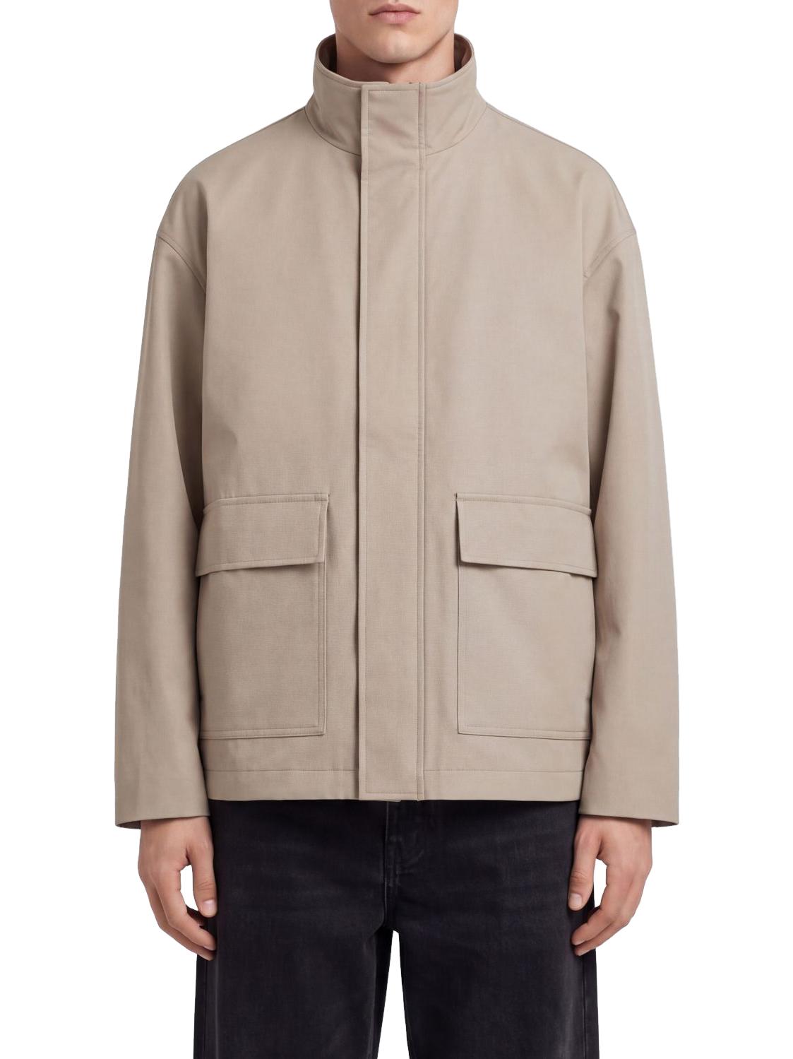 JIL SANDER Jil Sander Short Technical Fabric Parka with High Collar and Patch Pockets
