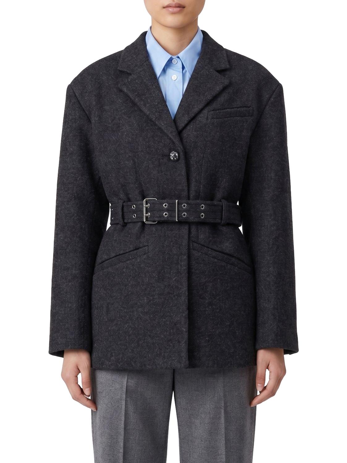 GANNI Ganni Belted Wool and Cashmere Short Coat