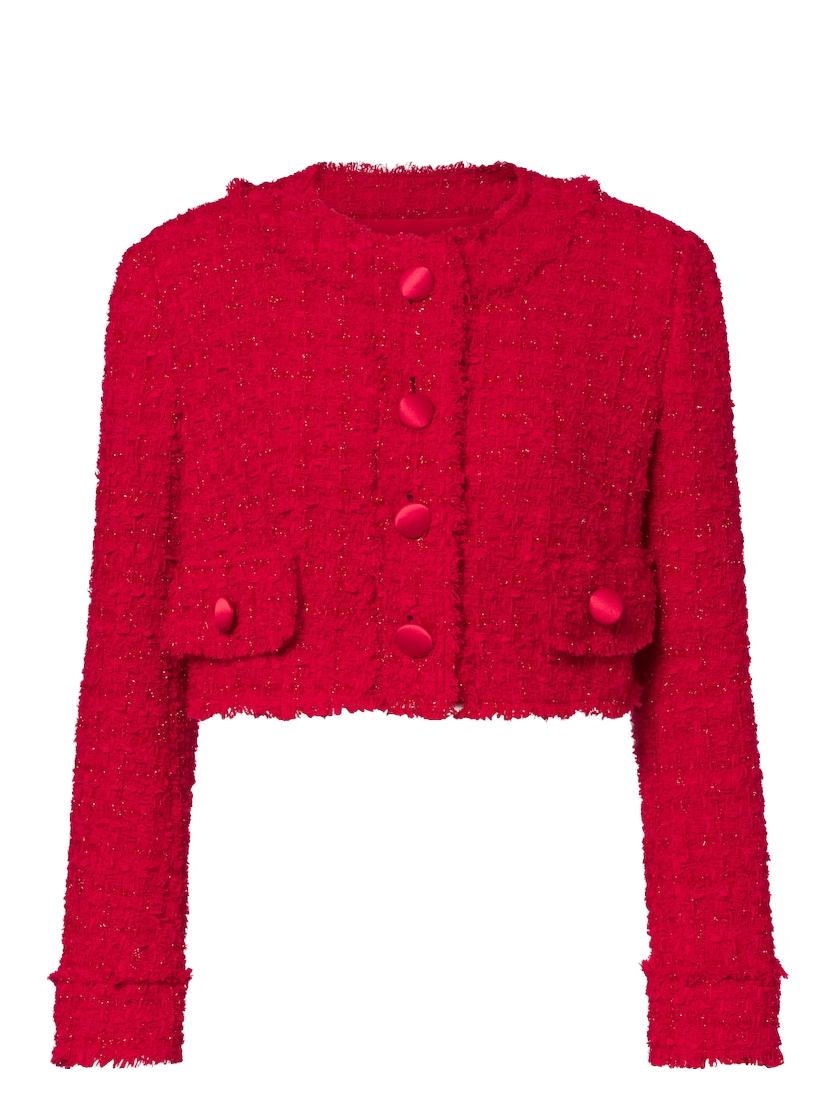 DOLCE & GABBANA Cropped Cotton-Blend Tweed Jacket
