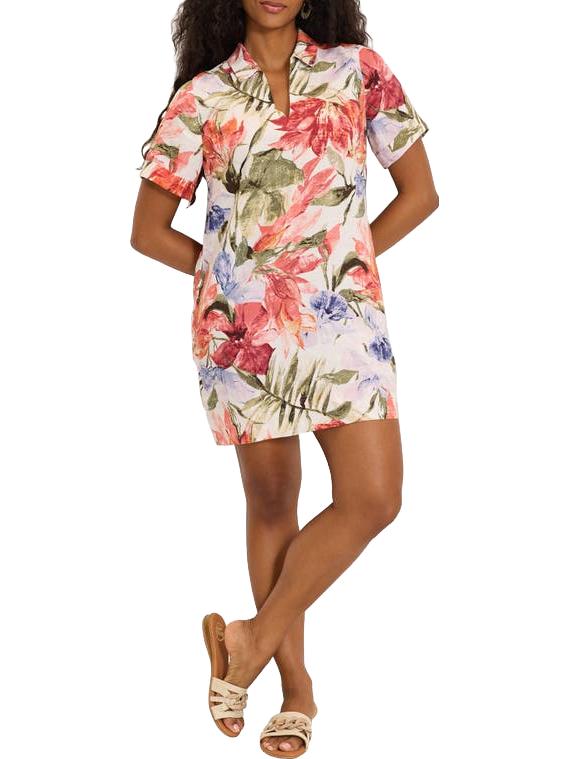TOMMY BAHAMA Tommy Bahama Island Bloom Floral Print Linen Shift Dress