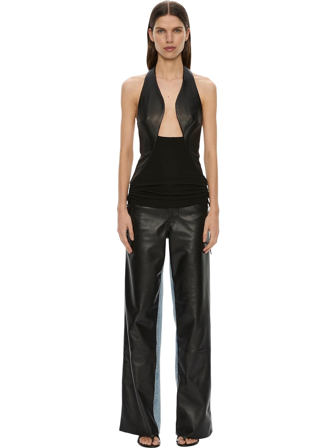 CHRISTOPHER ESBER CHRISTOPHER ESBER Tailored Slope Leather Halter Top