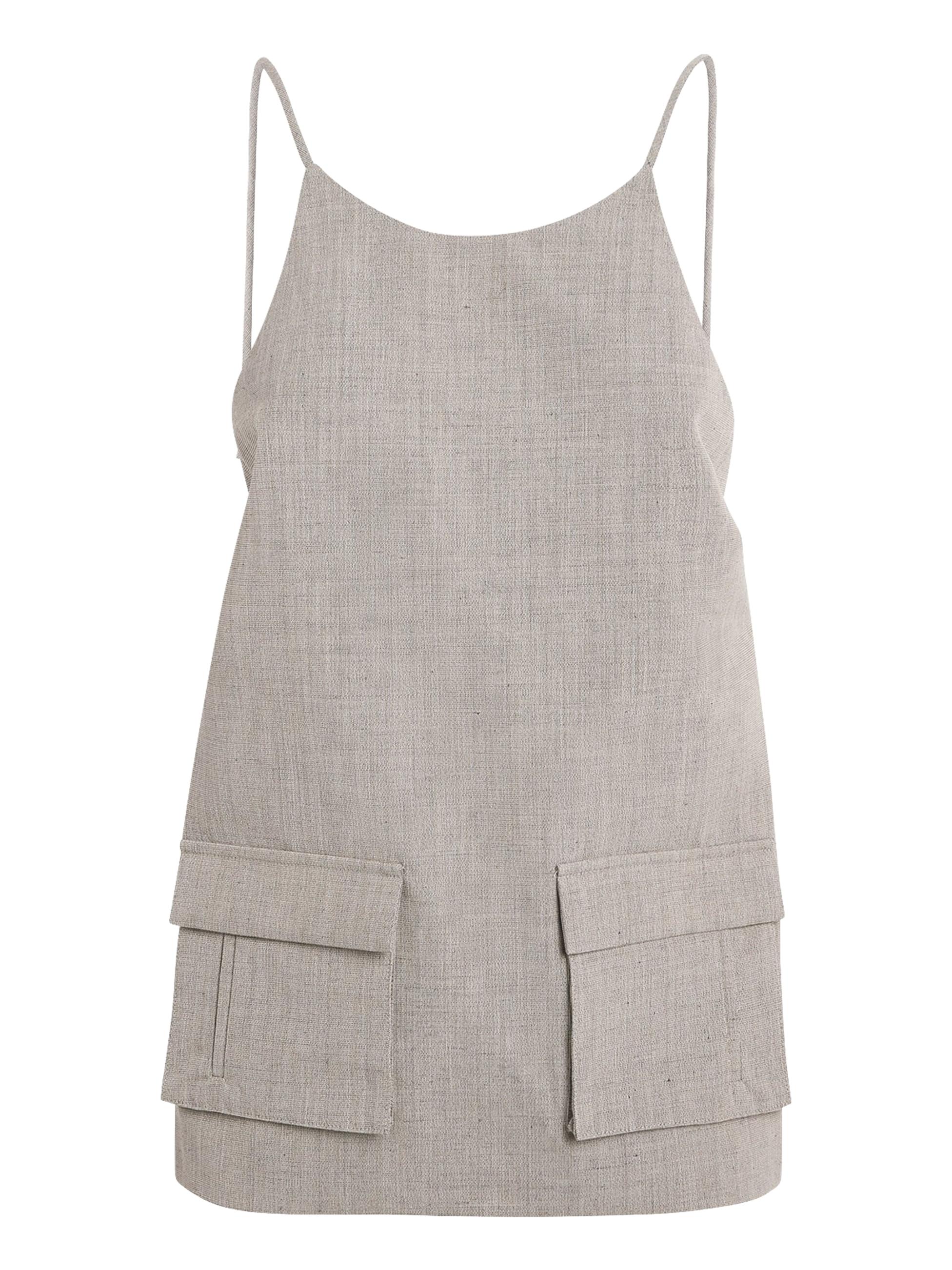 ST. AGNI St. Agni Backless Utility Sleeveless Top with Patch Pockets