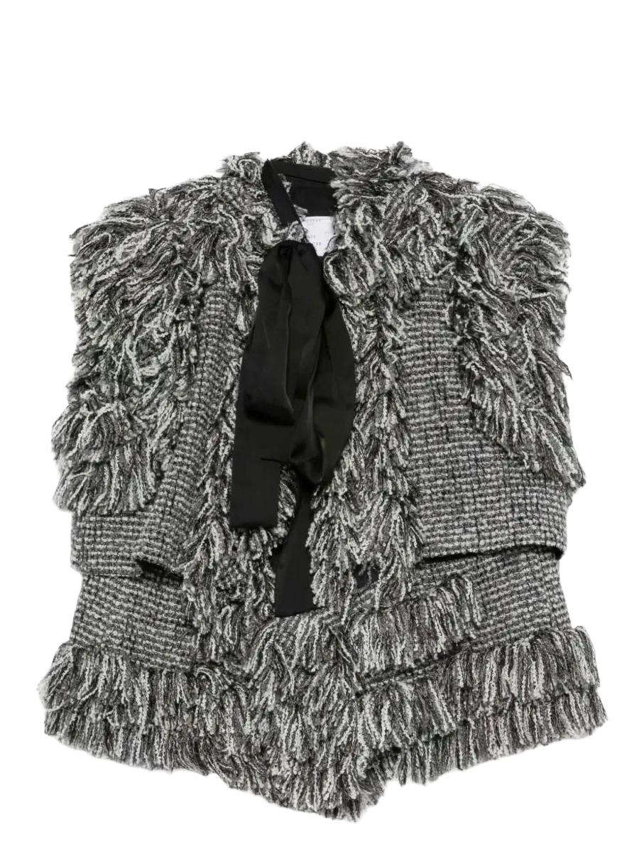 SACAI Sacai Sleeveless Tiered Fringe Jacket
