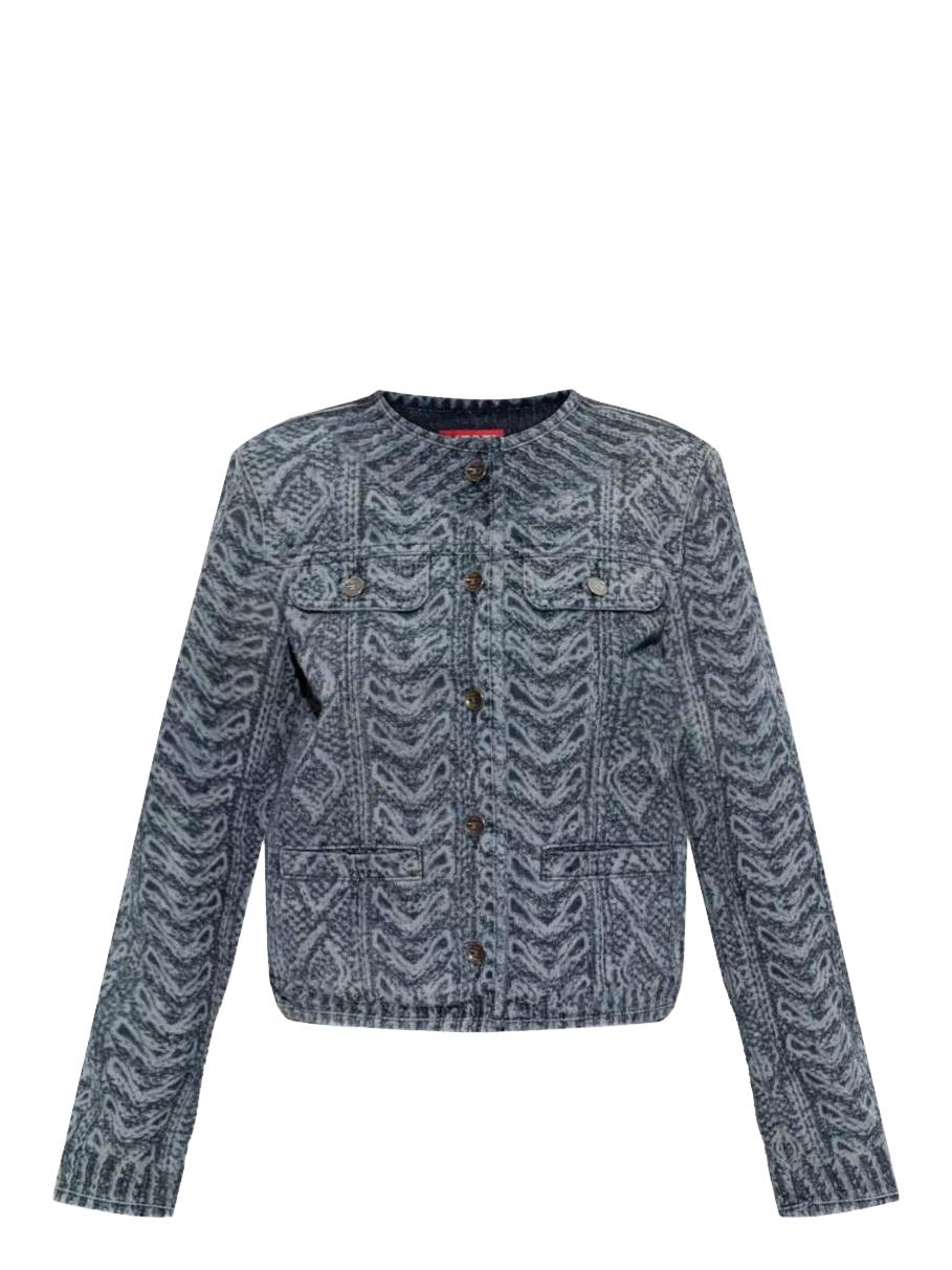 DIESEL® Diesel Graphic-Print Collarless Jacket