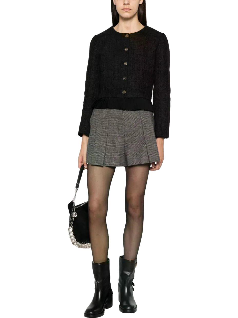 SANDRO Sandro Houndstooth Pleated Shorts