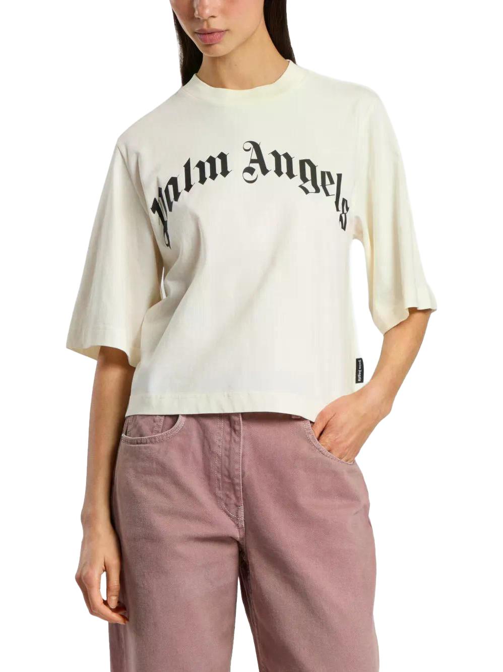 PALM ANGELS Palm Angels Logo Print Boxy T-Shirt