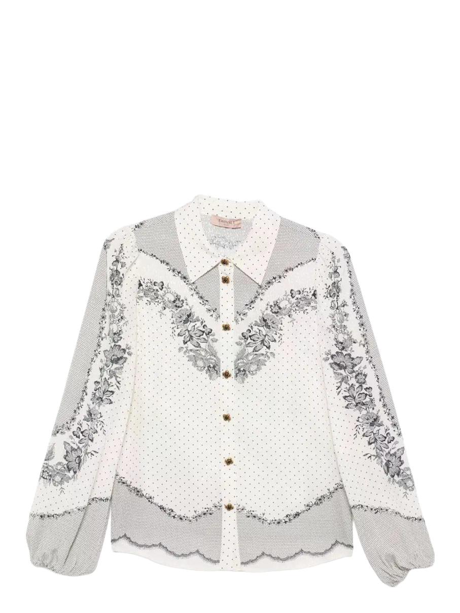 TWINSET TWINSET Floral Print Polka Dot Blouse