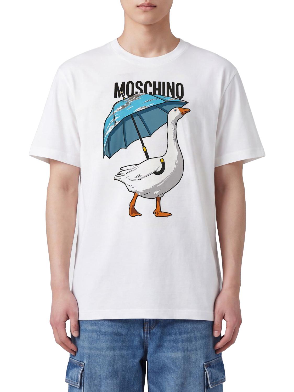 MOSCHINO graphic print cotton t-shirt with dropped shoulders