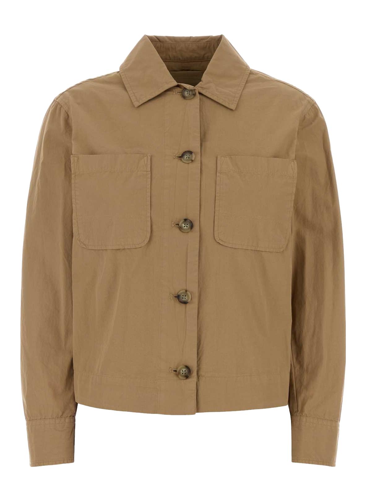 MONCLER maitake leather-trimmed jacket