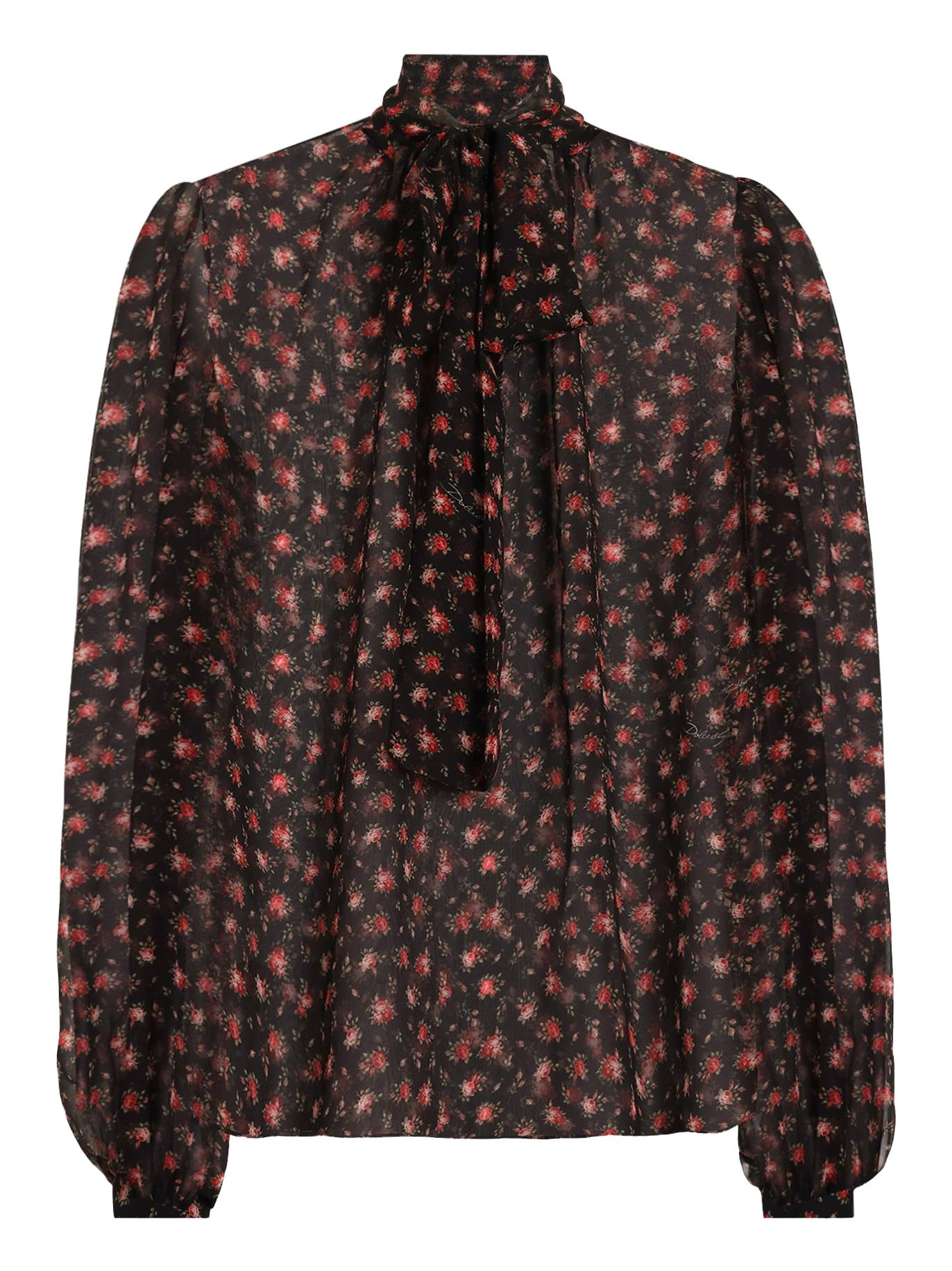 DOLCE & GABBANA Dolce & Gabbana Rose-Print Chiffon Blouse