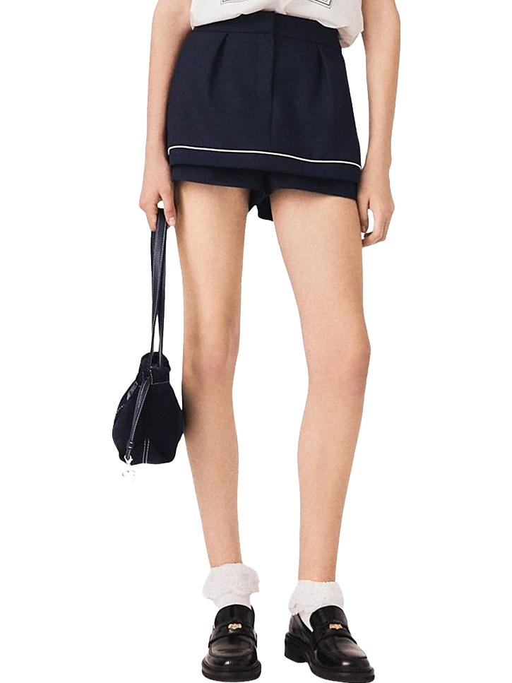 MAJE Maje Short Sleeve Ribbed Polo with Chest Pockets