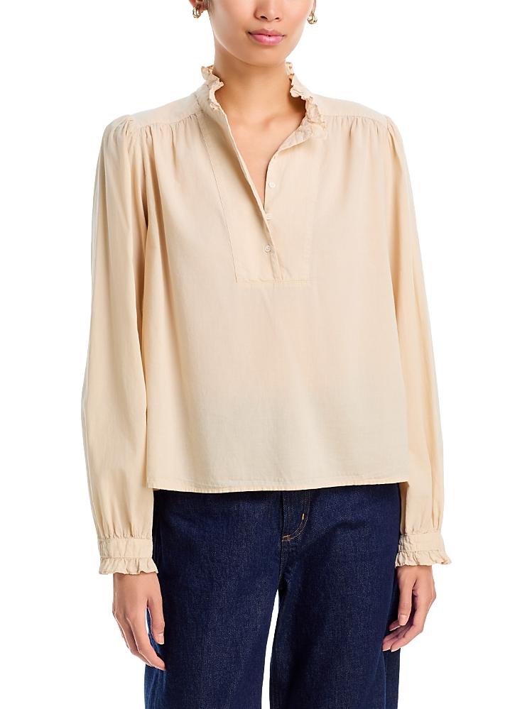 XIRENA Xirena Dorien Cotton Ruffle Collar Top