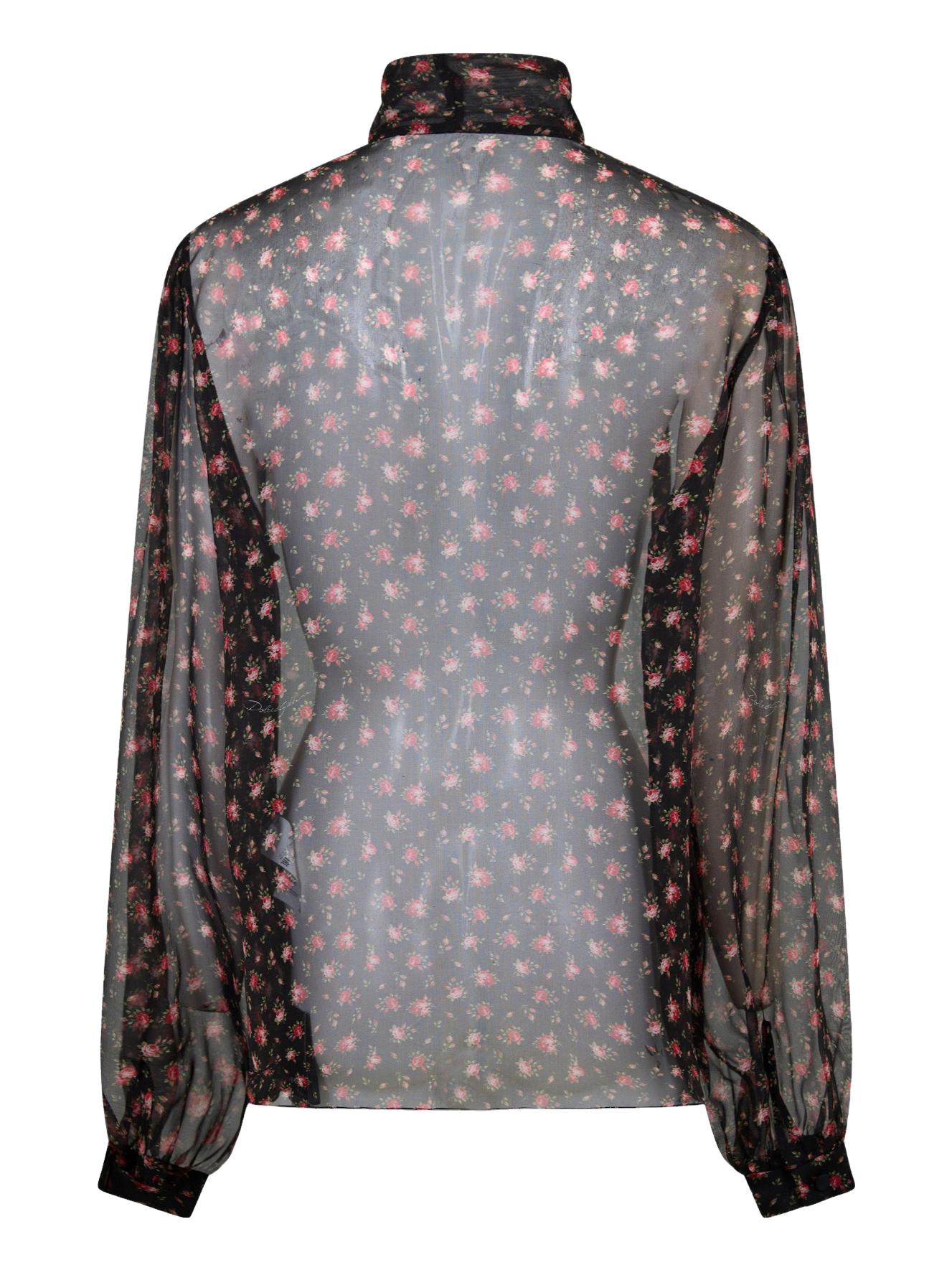 DOLCE & GABBANA Dolce & Gabbana Floral Print Tie Neck Blouse