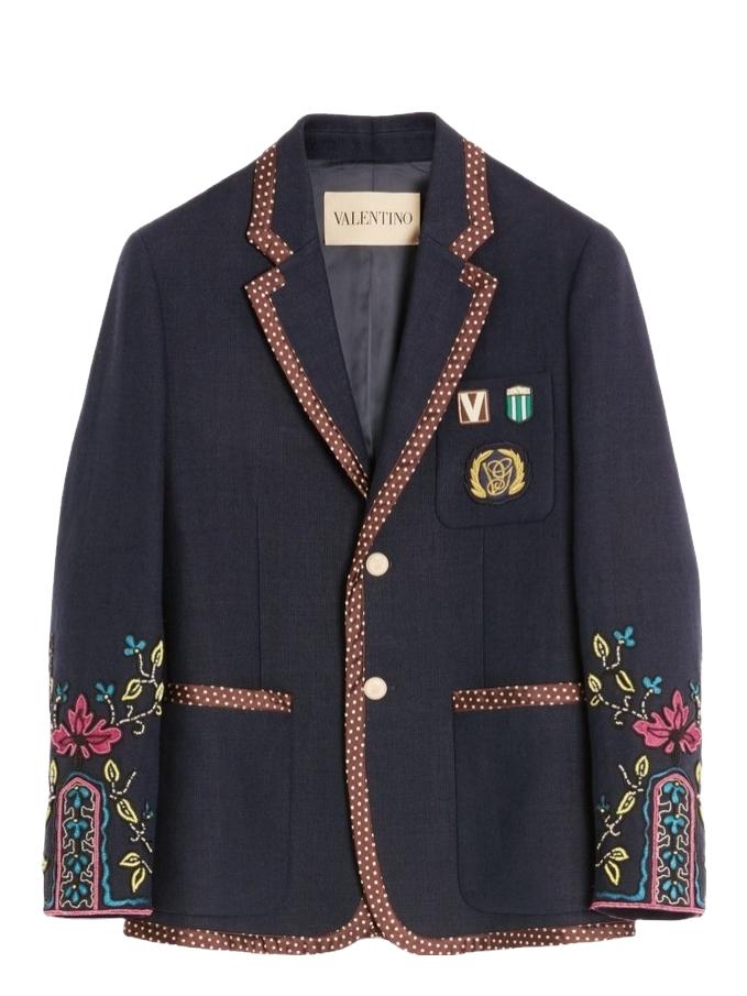 DOLCE & GABBANA Dolce & Gabbana Double-Breasted Wool Jacket with Embellished Sleeves