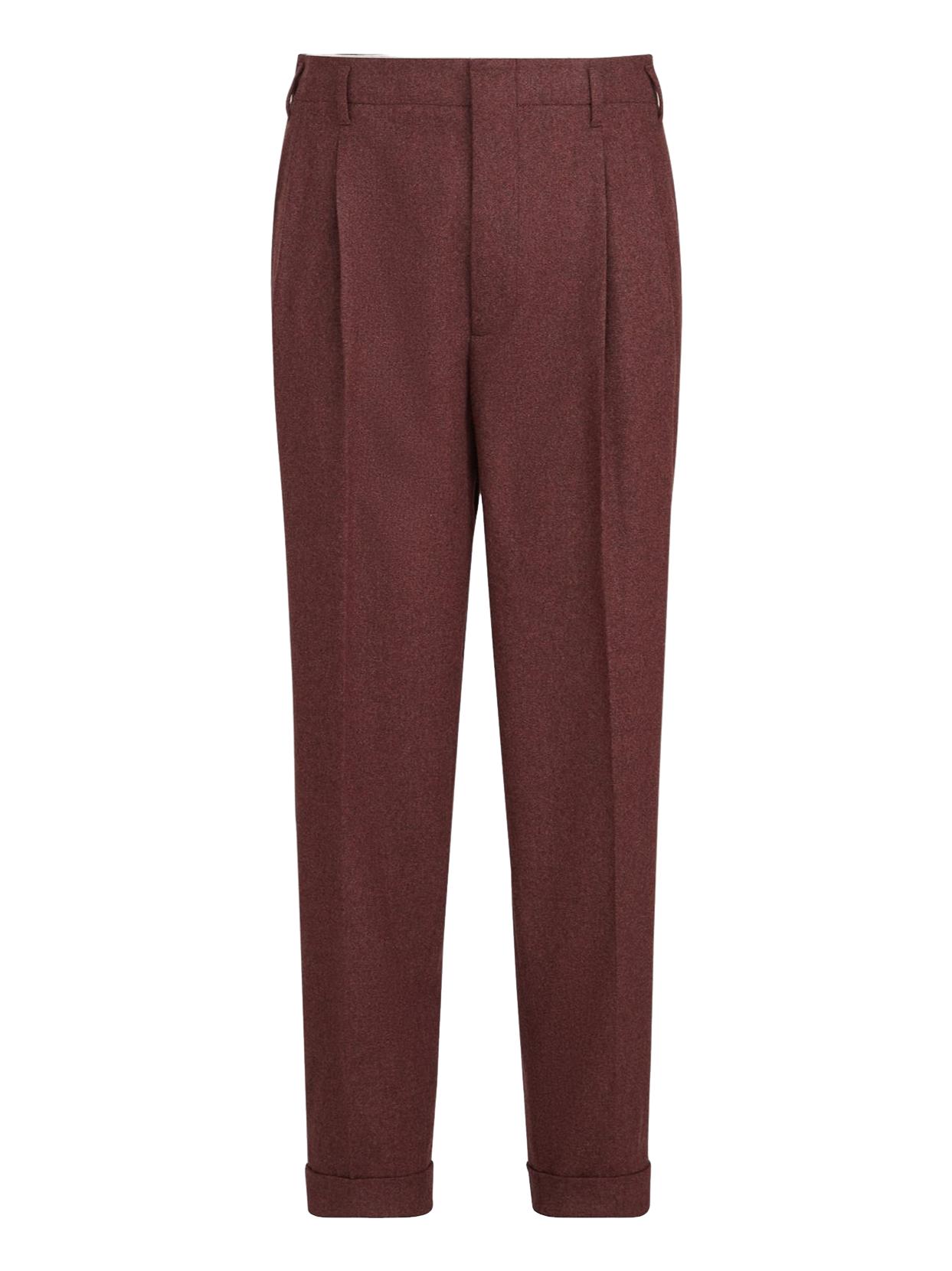 BRUNELLO CUCINELLI Brunello Cucinelli Virgin Wool and Cashmere Flannel Trousers with Double Pleats