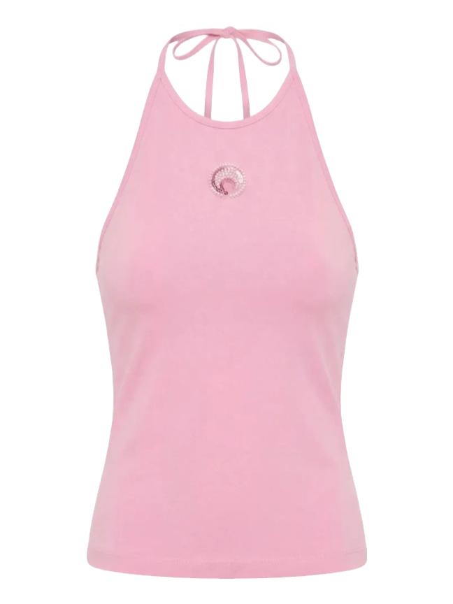 MARINE SERRE Marine Serre Embellished Logo Halter Top