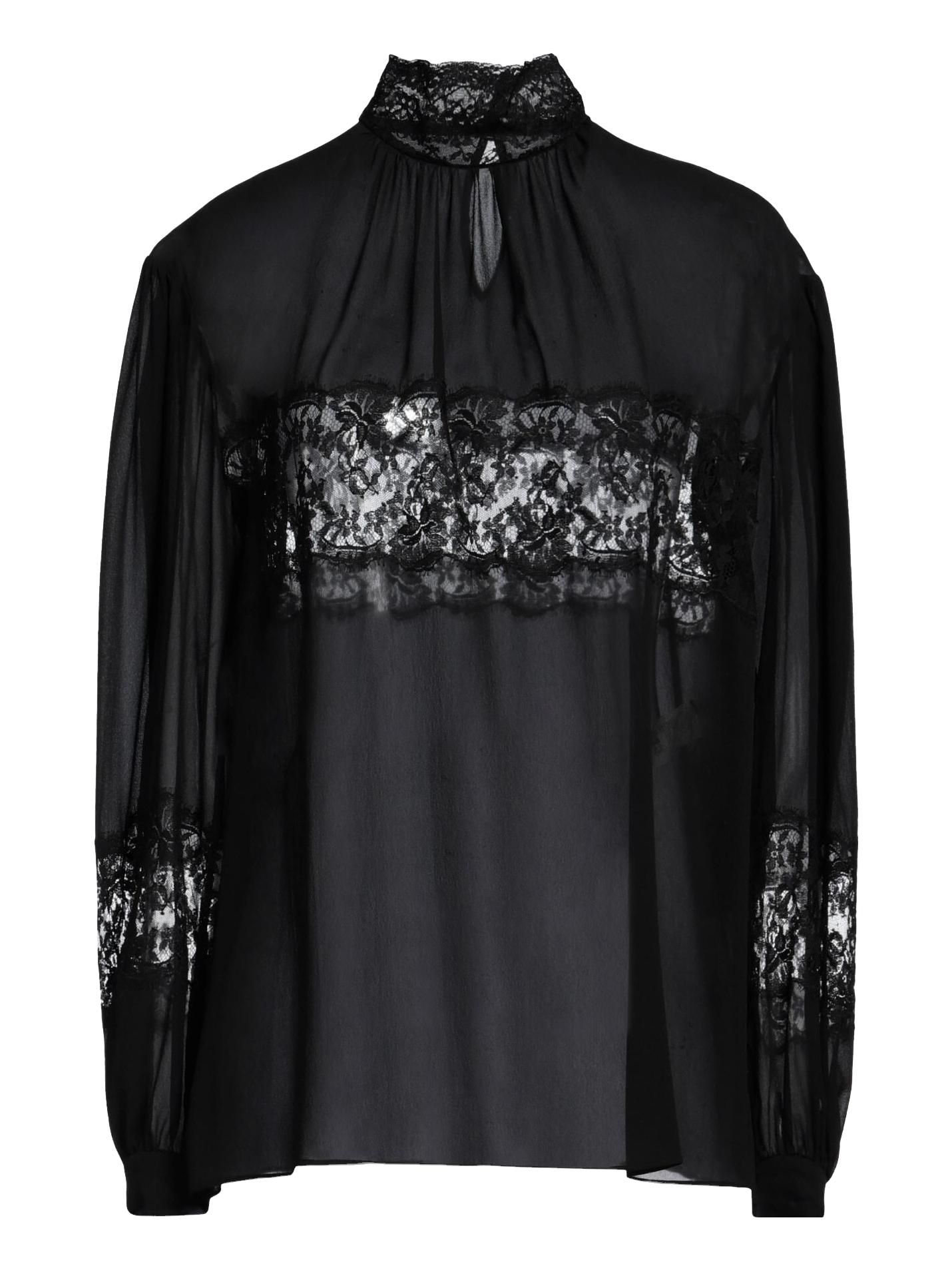 DOLCE & GABBANA Dolce & Gabbana High Neck Lace Trimmed Blouse
