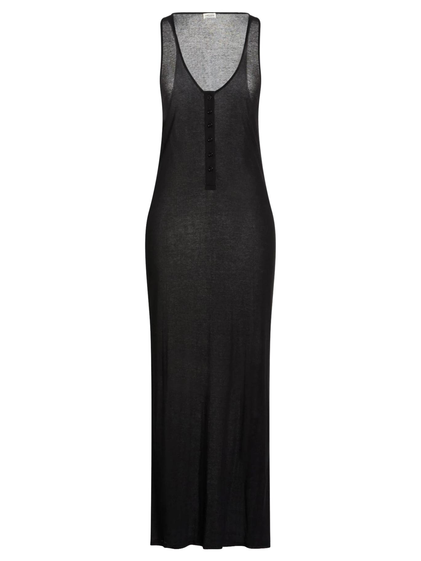 SAINT LAURENT Saint Laurent Ribbed Jersey Sleeveless Maxi Dress