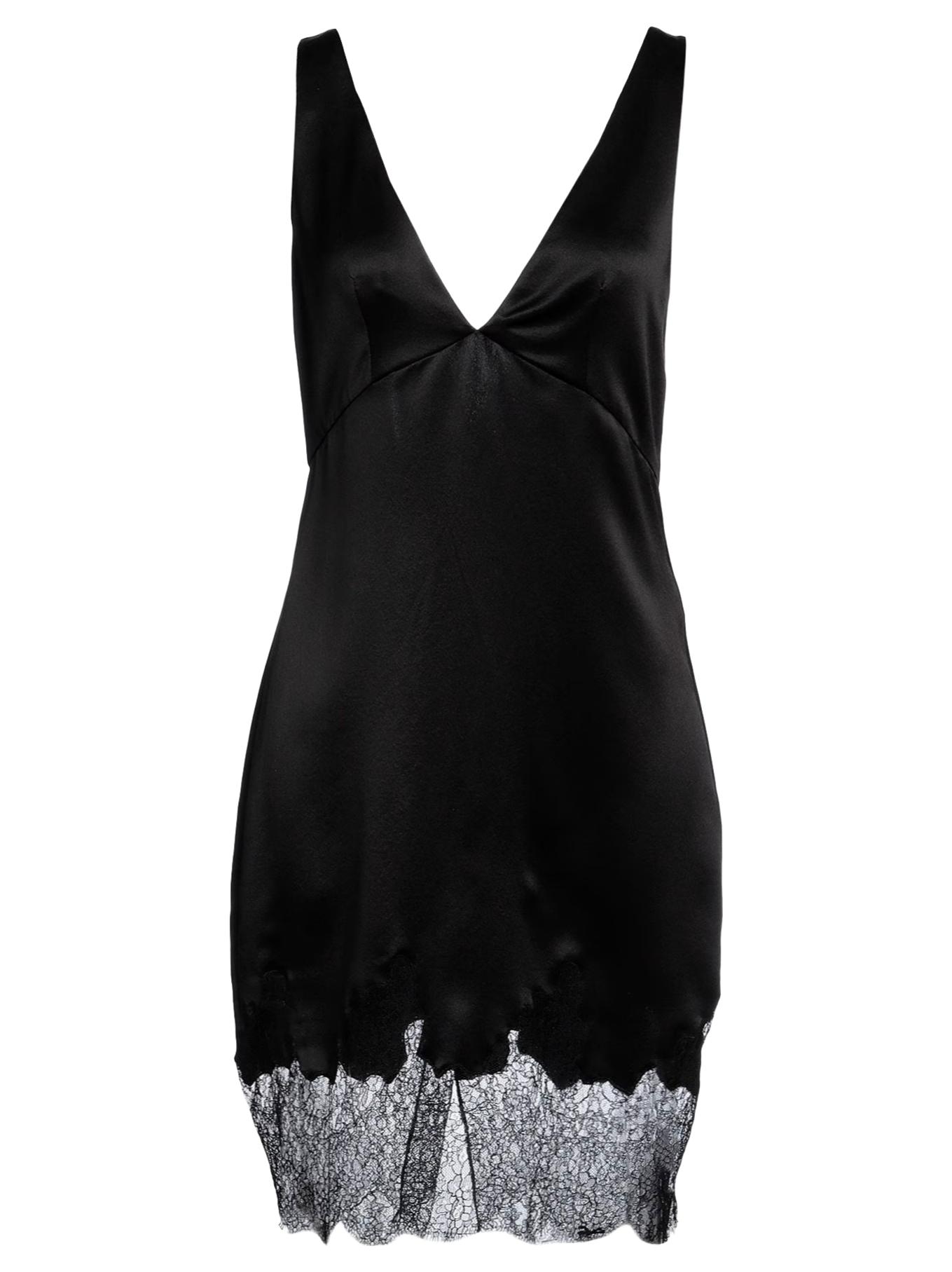 SAINT LAURENT Saint Laurent Black Lace Trimmed Camisole Dress