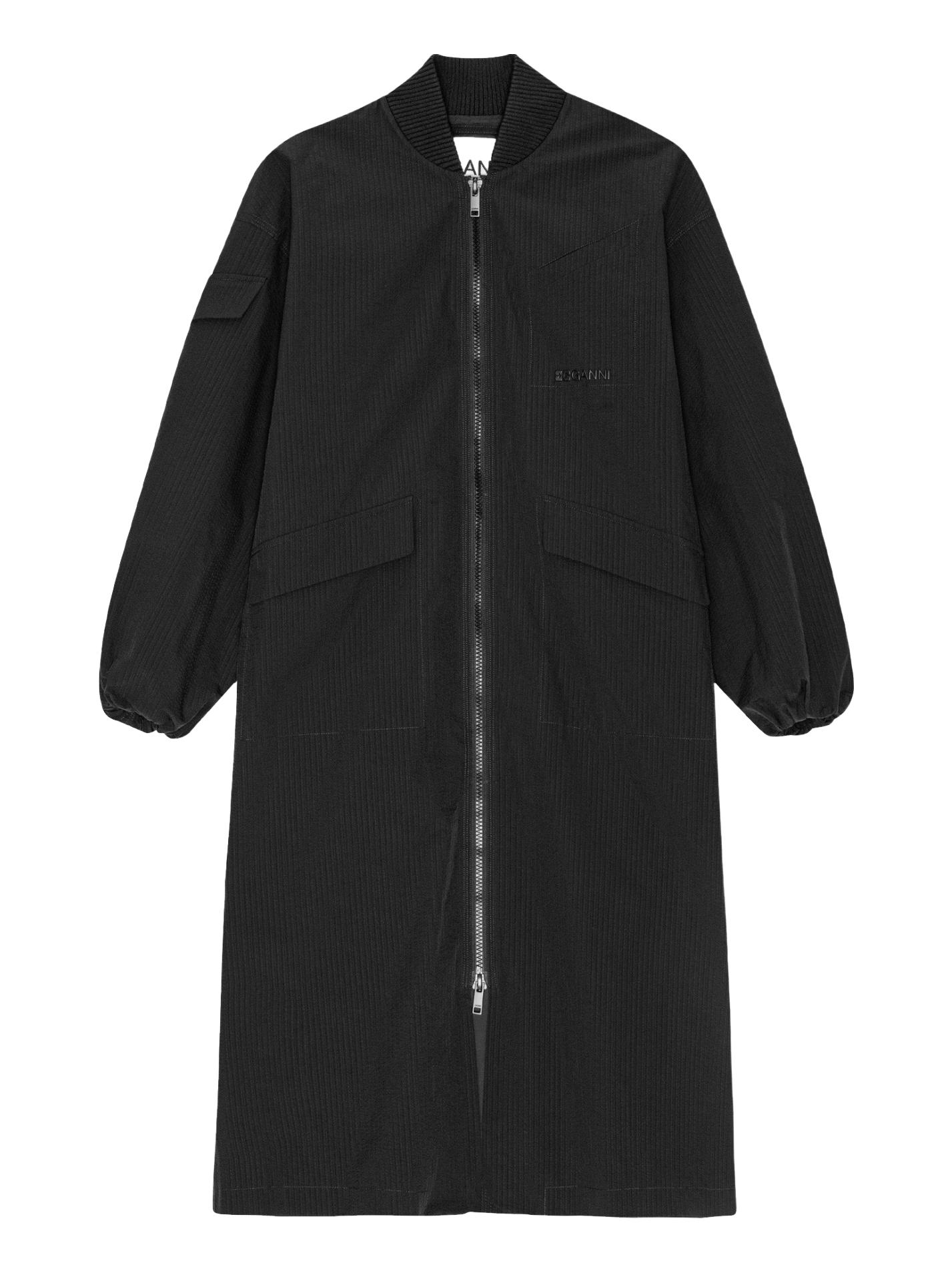 GANNI Ganni Seersucker Zipped Parka