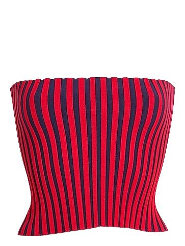 TORY BURCH Tory Burch Two-Tone Ribbed-Knit Tube Top