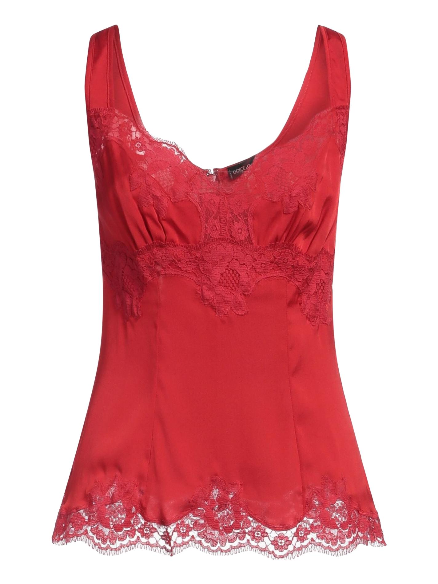 DOLCE & GABBANA Dolce & Gabbana Sleeveless Lace-Trimmed V-Neck Top
