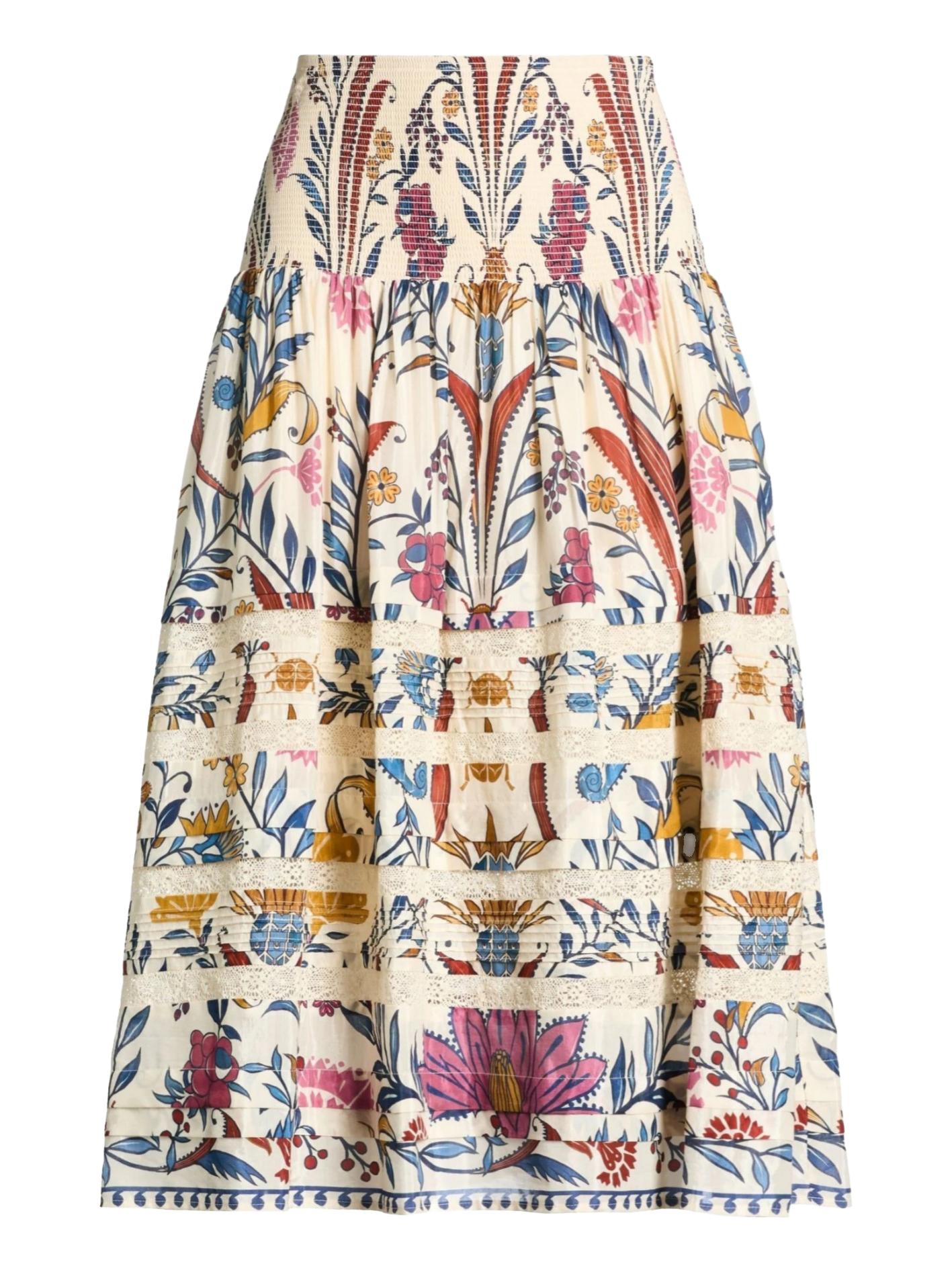 FARM RIO Farm Rio Floral Trumpet Midi Skirt