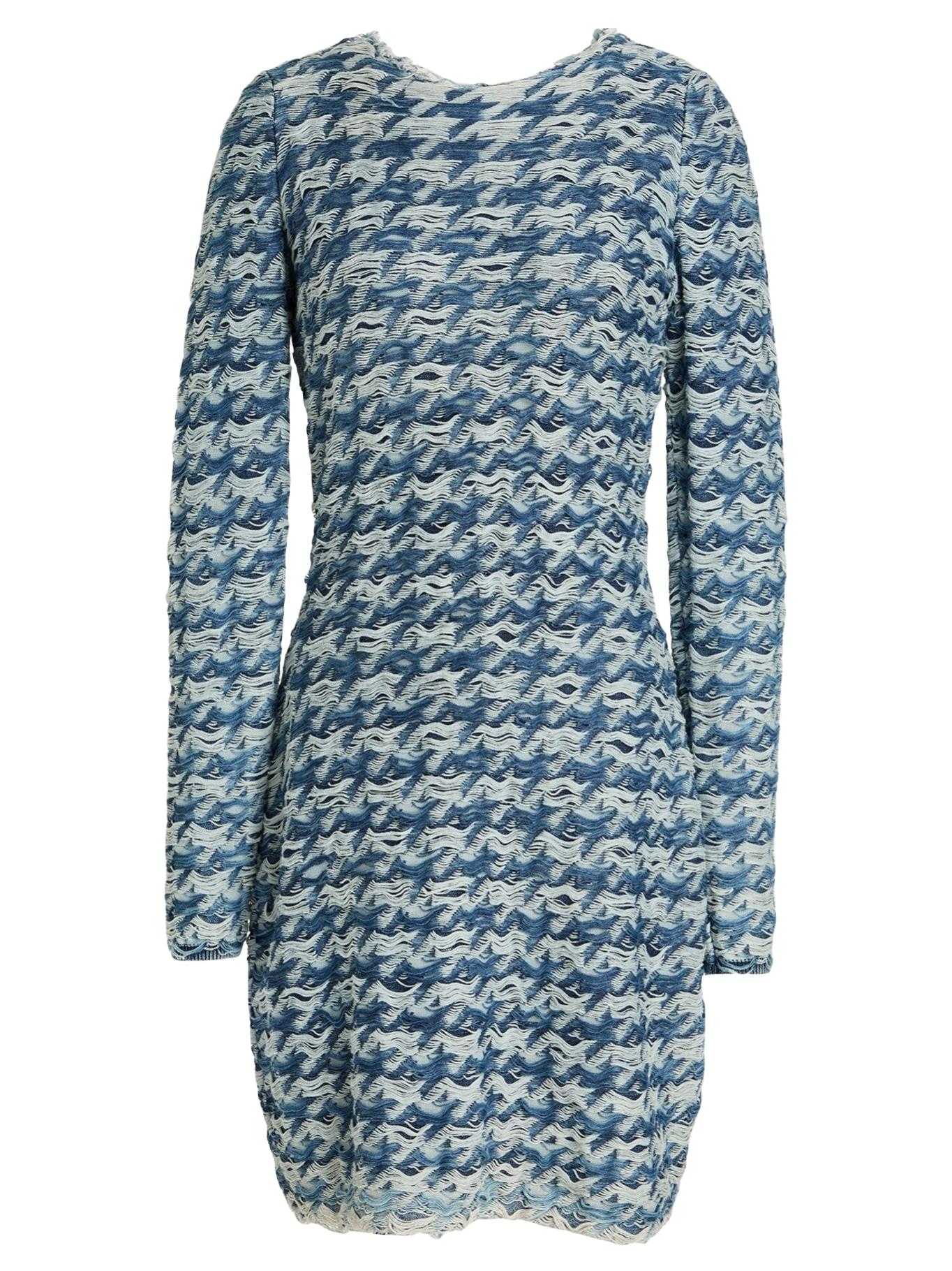 DIESEL® Diesel Two-Tone Jersey Bodycon Dress with Crewneck and Zip Fastening