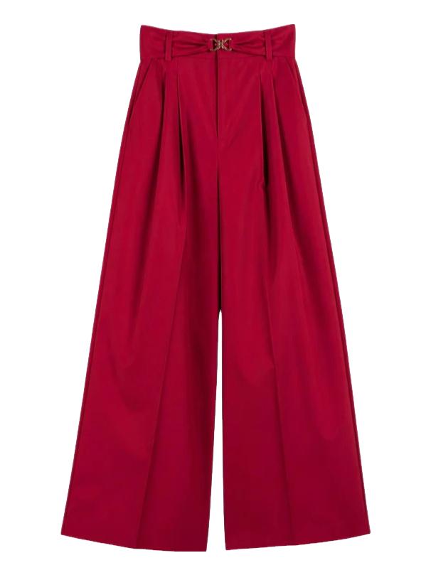TWINSET Twinset Pleated Wide-Leg Trousers with Belt Detail