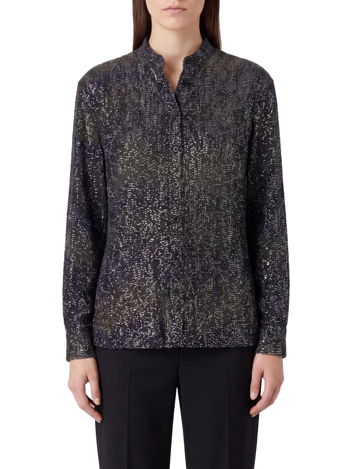 MISSONI Missoni Sequin Mandarin Collar Long Sleeve Shirt