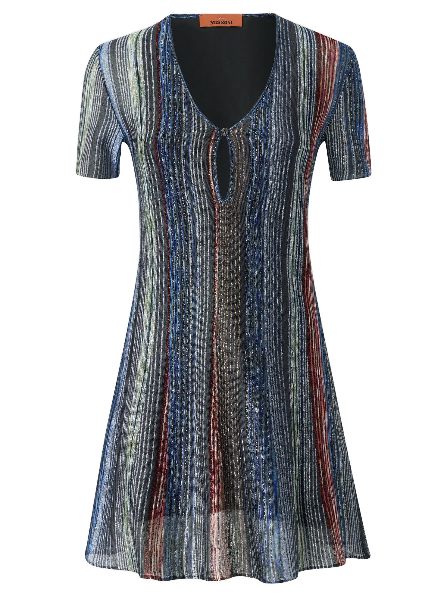 MISSONI Missoni Short-Sleeve Striped Mini Dress