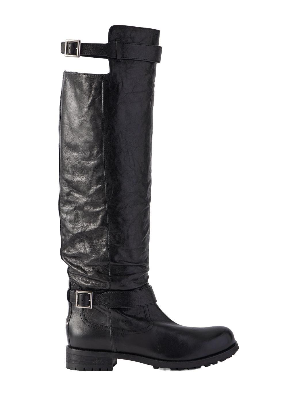 JIMMY CHOO Jimmy Choo Buckled Leather Knee-High Boots